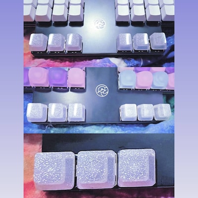 White Blank 1U Accent Keycaps, Transparent Hand Polished Resin OEM Caps ...