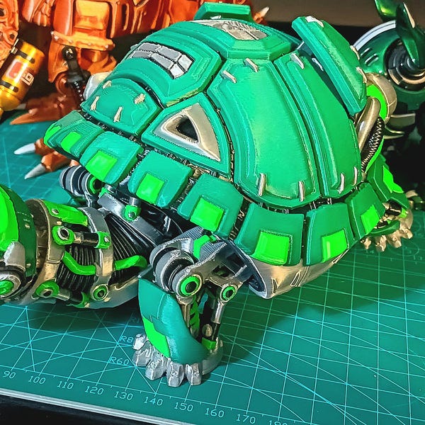 3D Printed Articulated Robot Tortoise Figurine - Etsy