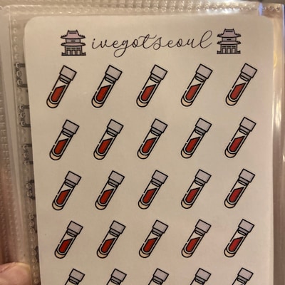 Planner Sticker Test Tube Blood Draw Blood Test - Etsy