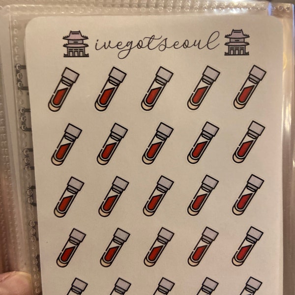 Planner Sticker | Test Tube Blood Draw Blood Test - Etsy