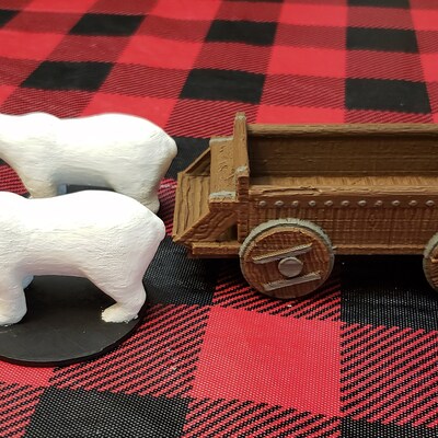 Horse & Wagon Cart Set 28mm Scale Fantasy Scatter Terrain Model for RPG ...
