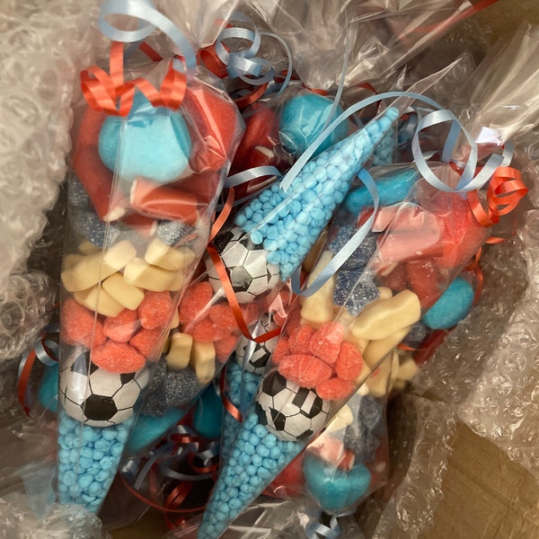Football Cones - Red / Blue / White Pick 'n' Mix Sweet Cones - Etsy UK