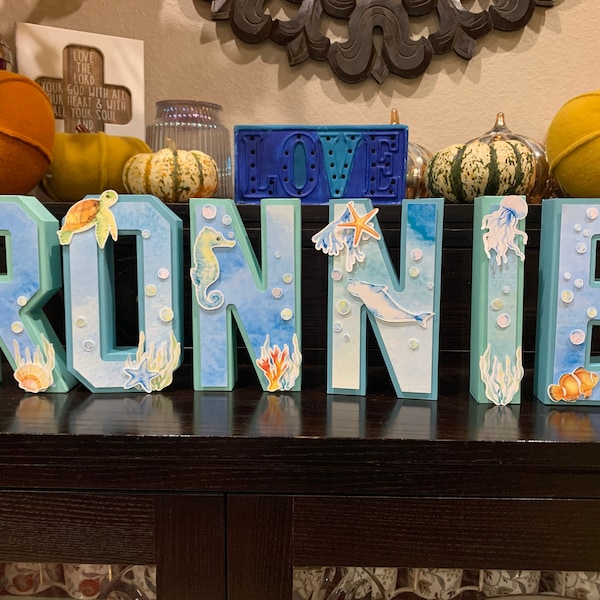 Under the Sea 3D Letters, Safari Baby 3D Letters 7" Quality Cardstock ...