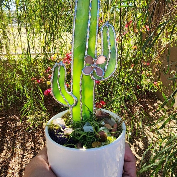 Cactus Succulent Stained Glass Pattern, Stained Glass Patterns, Digital ...