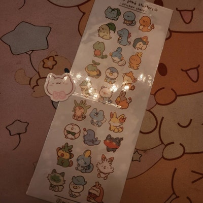 Pastel Tiny Derpy Poké Gen 1-9 Starters Sticker Sheet 27 Stickers - Etsy