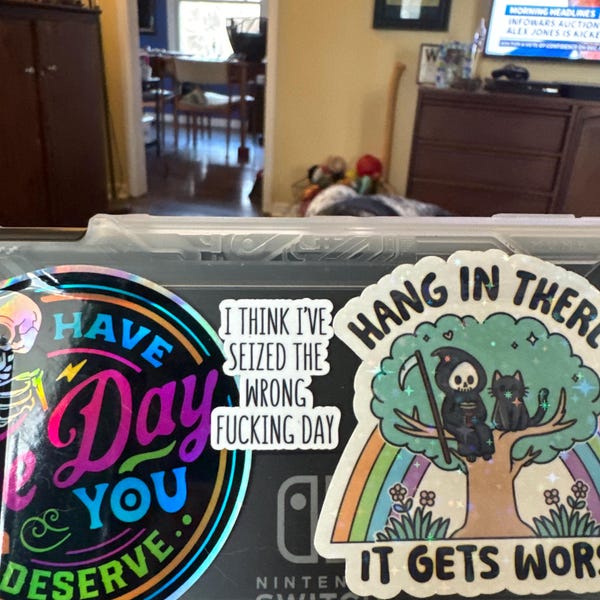 Cranky Christmas Monster Sticker || 1" 2" Inch Waterproof Vinyl Decal ...