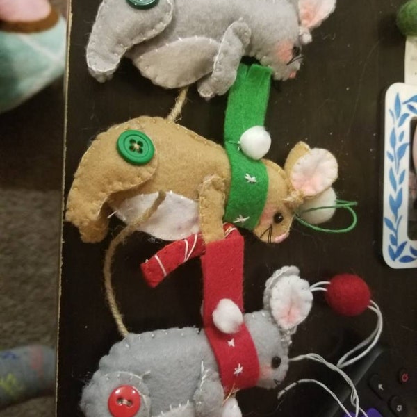 Felt Christmas Mouse Ornament Sewing Pattern (PDF) - Etsy