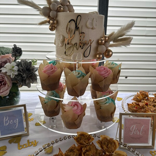 Oh Baby- Acrylic Cake Name Tags, Cake Charms, for Baby Shower, Gender ...