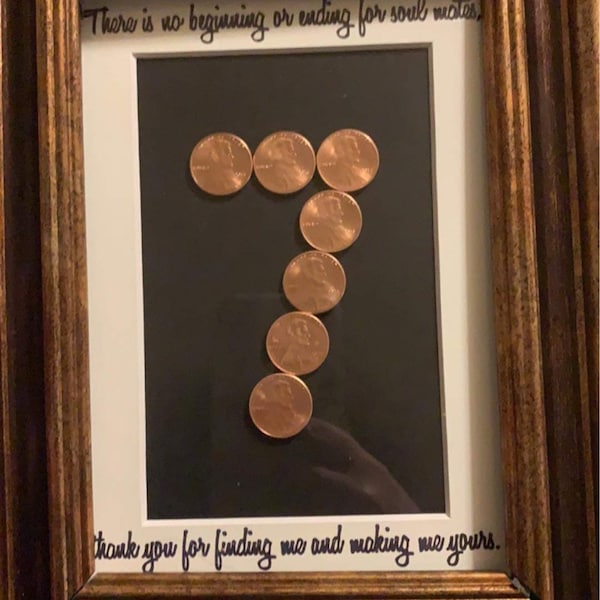 Copper Coin 7 Year Anniversary Gift - NO FRAME - Etsy