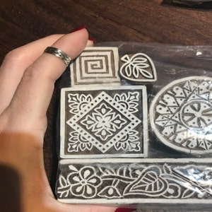 Mehndi Print Blocks Stylish Border Pattern Wooden Stamps set - Etsy