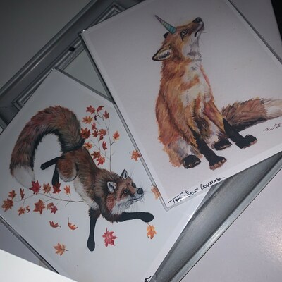 Autumn Fox, Art Prints, Fox Art , Watercolor Painting, Red Fox Art ...