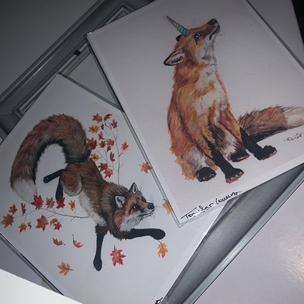 Autumn Fox, Art Prints, Fox Art , Watercolor Painting, Red Fox Art ...