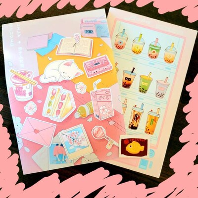 Hanami Sticker Sheet Japanese Picnic Aesthetic Spring Planner Stickers ...