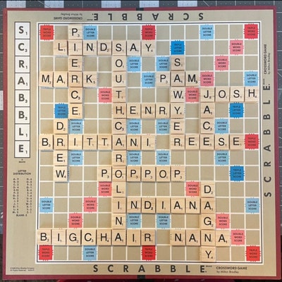 Custom Framed Scrabble Boards Personalized Gift Vintage Scrabble Board Family Tree Anniversary ...