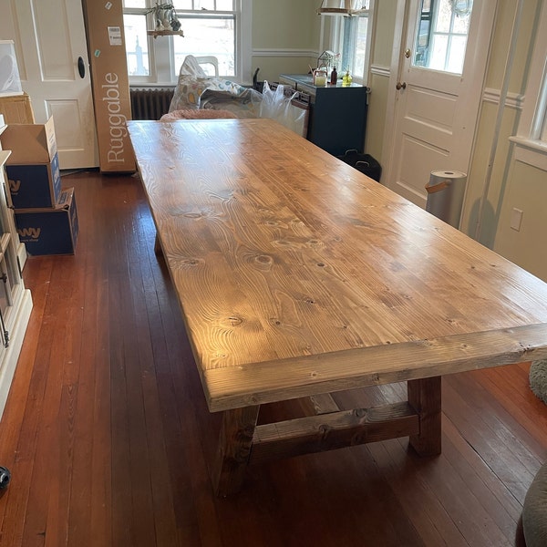 Long Farmhouse Table, Large Farm Table, Rustic Table, Custom Farm Table ...