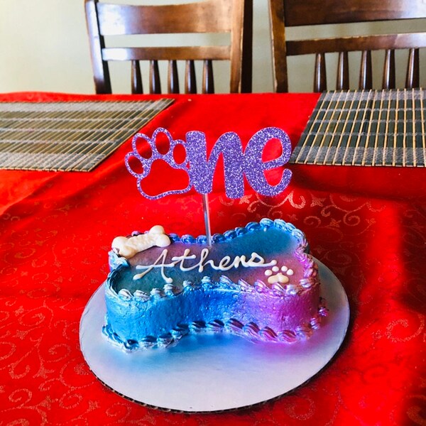 Paw Print Cake Topper | One Cake Topper | 1st Birthday Cake Topper ...