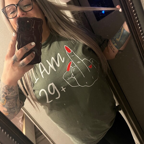 I Am 29 Plus Middle Finger Comfort Colors Shirt, Personalized Birthday ...