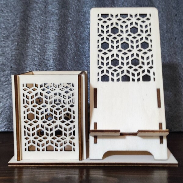 Laser Cut Pencil Holder SVG File, Multi-compartment Stationery ...