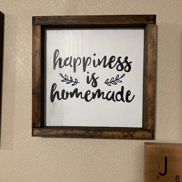 Happiness is Homemade Sign, Home Decor Sign, Happiness is Homemade ...