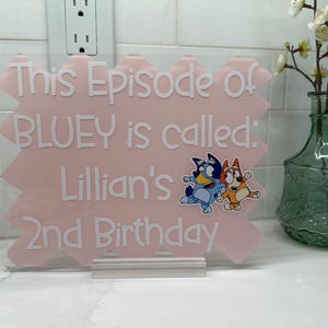 Bluey Birthday Party Welcome Sign, Kid's Party Sign, Bluey Dog Birthday ...