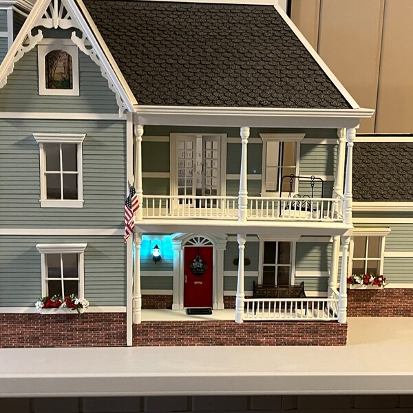 American Flag W/pole flag Holder Available Dollhouse Miniature 1:12 ...