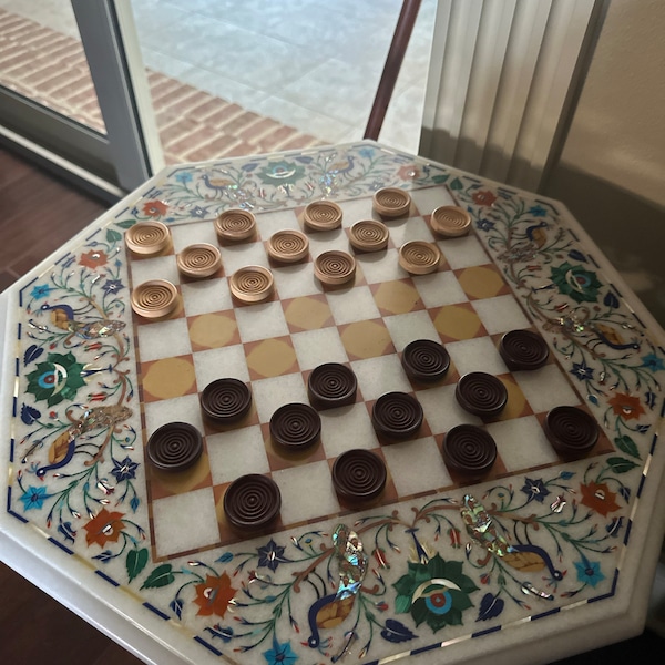 Qty 24 - 1.25" Wood Stacking Checkers Finished in Clear and Walnut, 12 ...