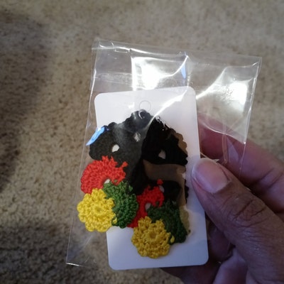 Jamaican Crochet Earrings Natural Hair Rasta Clothing - Etsy
