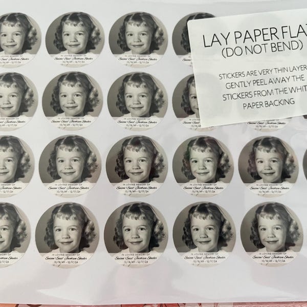 Personalized Memorial Service Stickers - in Loving Memory Funeral ...