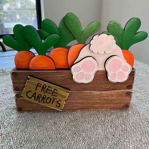 Easter Bunny Carrot Crate | Wood Bunny | Shelf Sitter Bunny | Wood ...