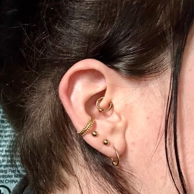 Triple Stack Conch Clicker, Double Beads With Smooth, G23 Titanium ...