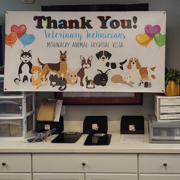 Veterinary Appreciation Week Banner, Personalized Veterinarian Staff ...
