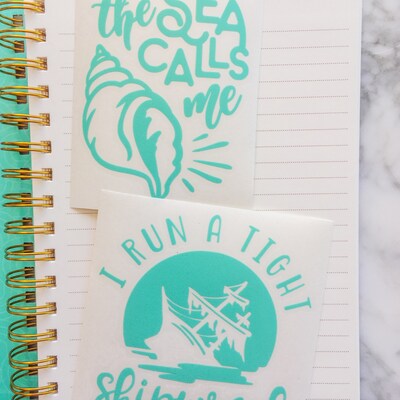 The Sea Calls Me, Beachy Vinyl Decal, Ocean Child, Seashell Sticker ...
