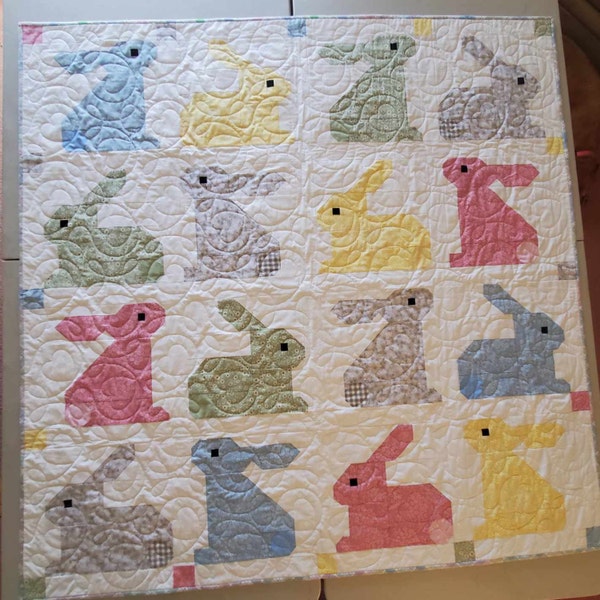 PDF Bunny Pattern Bundle, Reverse Instructions & Bunny Bunch Mini Quilt ...
