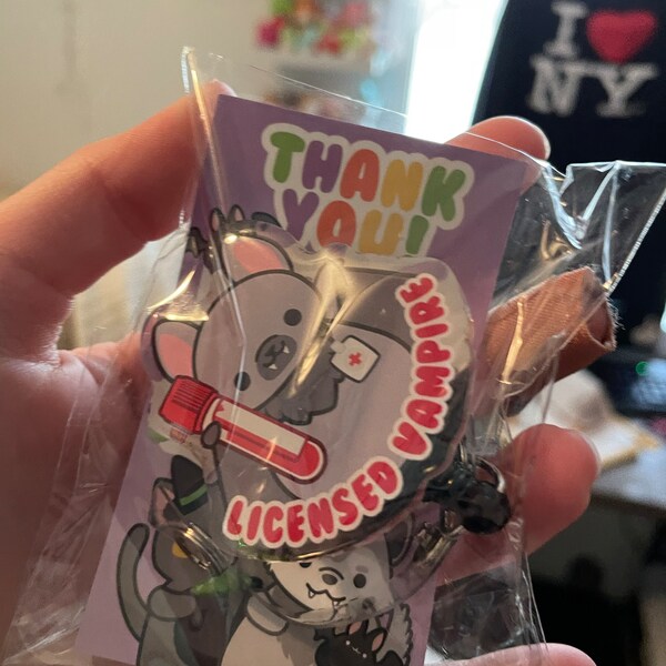 Licensed Vampire Acrylic ID Badge Reel for Phlebotomists, Phlebotomy ...