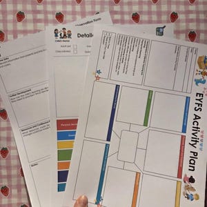 Day Care Planning Sheets, EYFS Plan Activity Plans, Childminder Forms ...