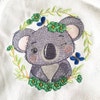 Koala Flowers Embroidery Designs Baby Embroidery Design Machine Animals ...