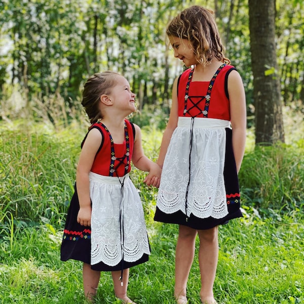 Norwegian Hardanger Style Costume Bunad Festdrakt Dress for Girls - Etsy