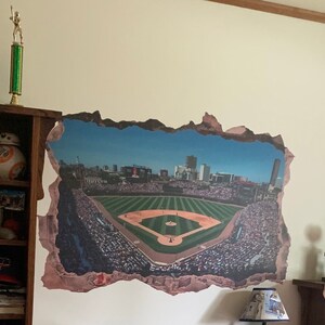 Wrigley Field Decal Wrigley Field Print Baseball Stadium Wrigley Field ...