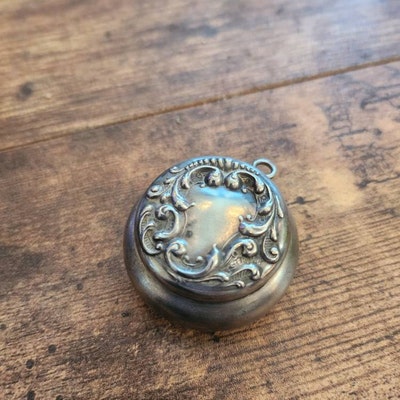 Antique Figural Metal Sad Iron Sewing Tape Measure Wood Handle Sadiron ...