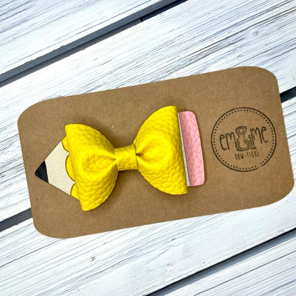 Pencil Pinch Bow Digital Template | Pinch Bow Template | Hair Bow SVG ...