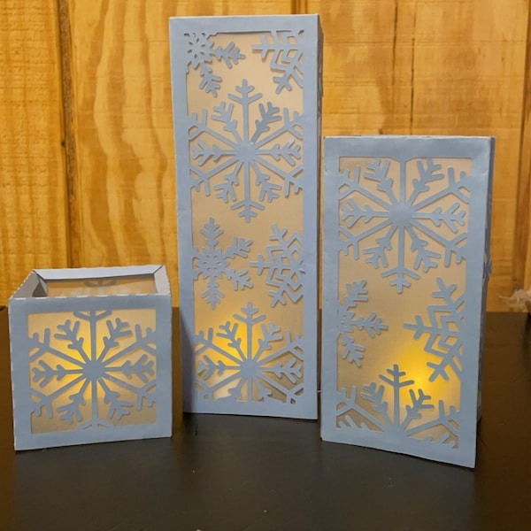 3d Snowflakes Lantern SVG, Lantern SVG With Snowflakes, Paper Led ...