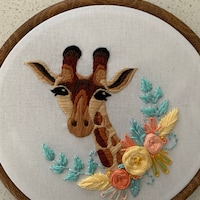 Giraffe Beginner Hand Embroidery Pattern, DIY Animal Hoop Art - Etsy Canada