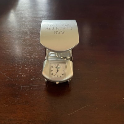 Silver Metal Semi Truck Mini Desk Clock Engraved Personalized Desktop ...