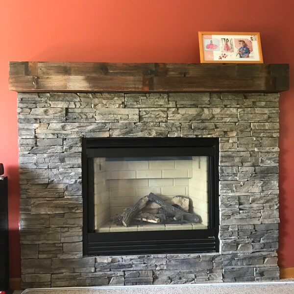 Fireplace Box Mantel | Barn Wood - Weathered Urban Wood | Choose Your ...