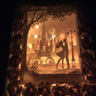 3D Paper Cut Light Boxes Template SVG Files Love, Paper Lightbox ...