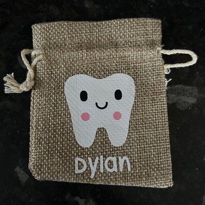 Personalised Tooth Fairy Bag Tooth Fairy Treat Bag Hessian Tooth Fairy ...
