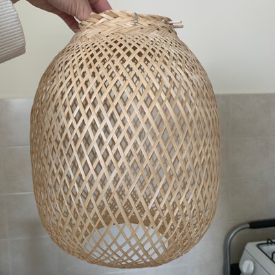 Shipped From Us,small Bamboo Lampshade Pendant Light ,boho Lampshade ...
