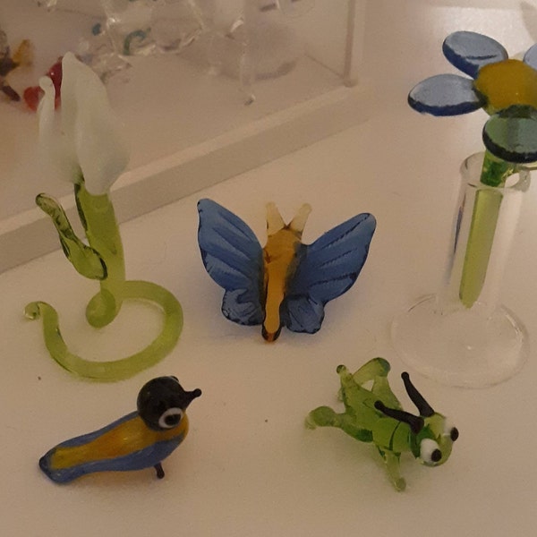 Small Glass Animals Miniature Mini Figurines Glass Animals Tiny Little ...