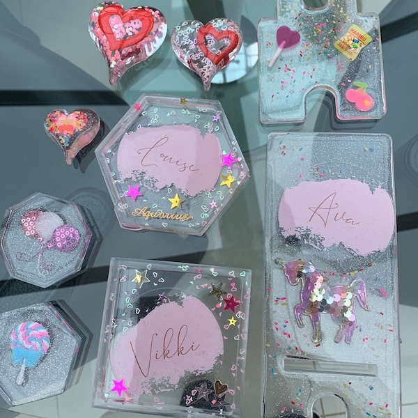 Personalised Circular Perspex Paint Splash Place Names Clear Acrylic ...