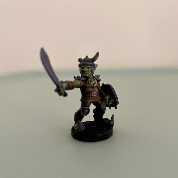 Hand Painted Half Orc Paladin, Fighter, Warrior Miniature for Dungeons ...